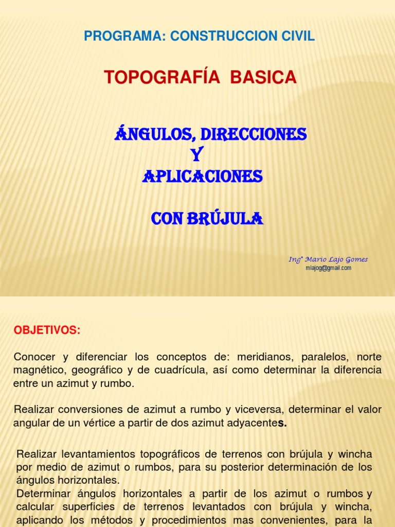 Angulos y Direcciones Brujula | PDF | Azimut | Brújula