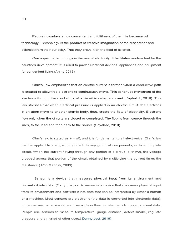Literature Background Sample | PDF | Sensor | Electrical Network
