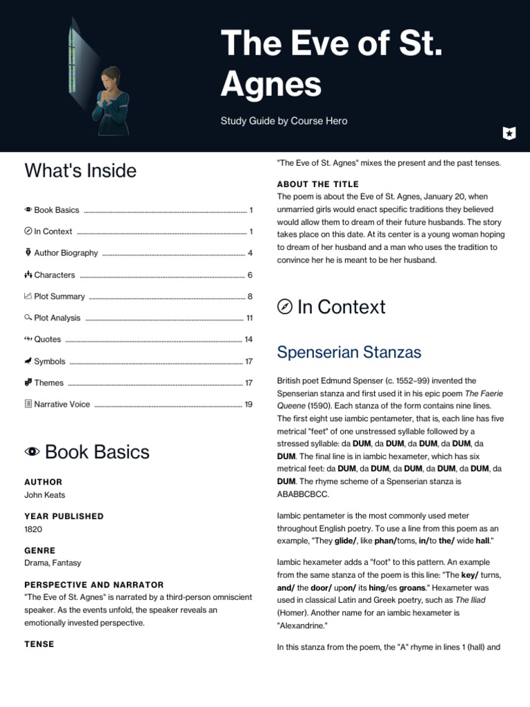 The Eve of St. Agnes: What's Inside | PDF | John Keats | Metre (Poetry)