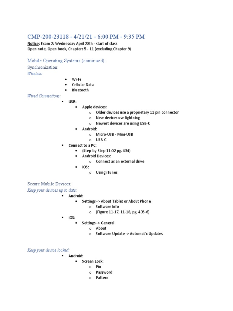 CMP-200-23118 - 4/21/21 - 6:00 PM - 9:35 PM: Mobile Operating Systems ...