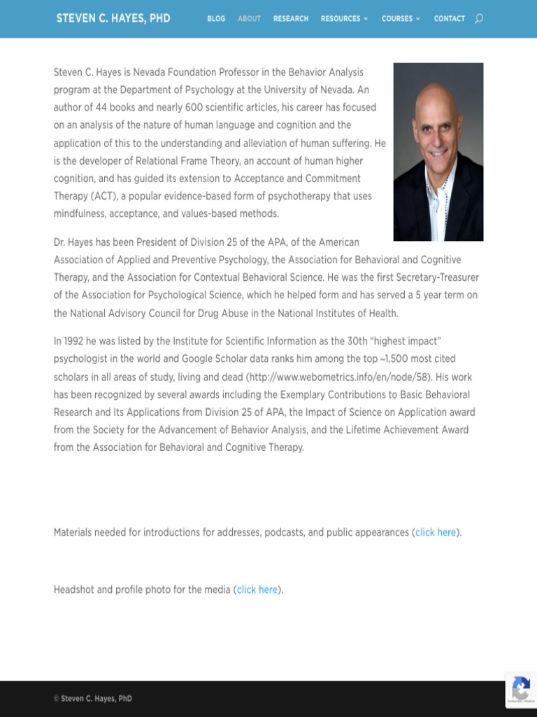 About Steven C. Hayes, PHD | PDF