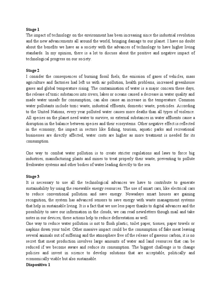 Technology's Environmental Impact | PDF | Water Pollution | Resource ...