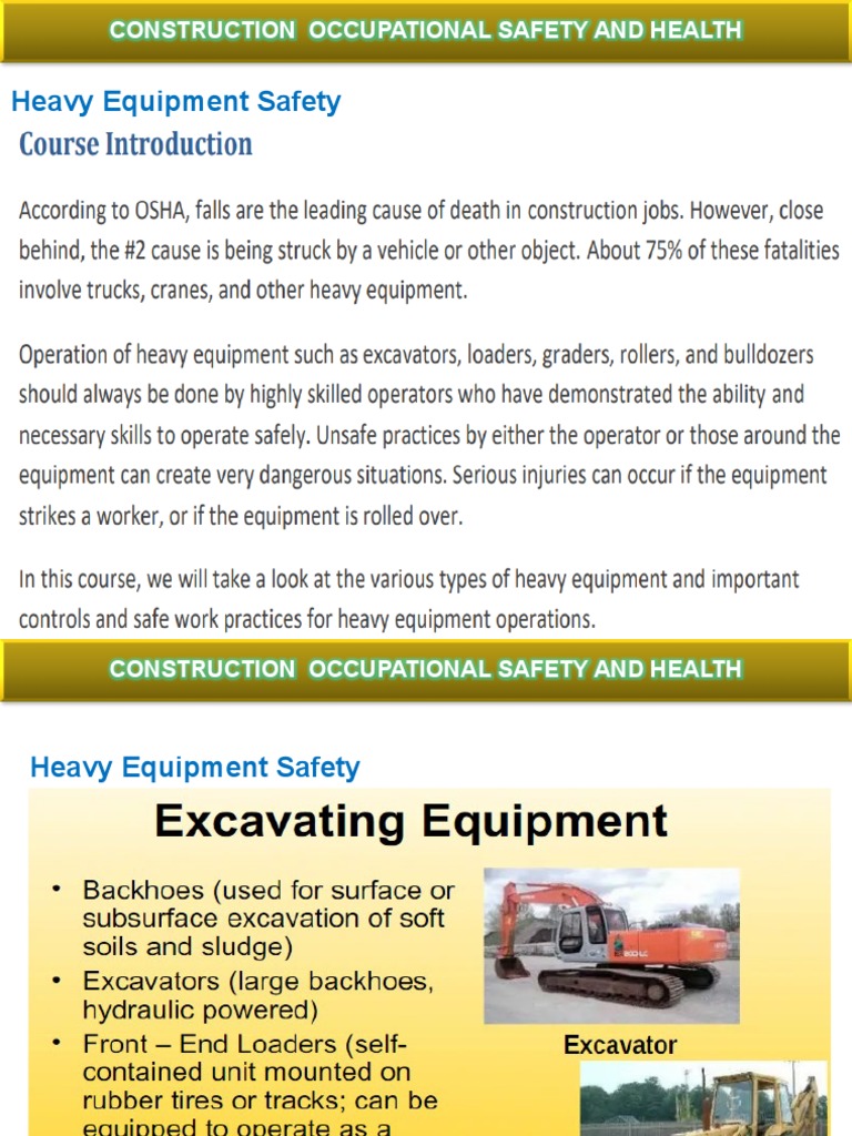 COSH Heavy Equipmen Safety | PDF | Heavy Equipment | Workplace