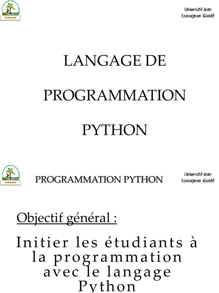 Langage Python | PDF | Python (Langage de programmation) | Structure de contrôle