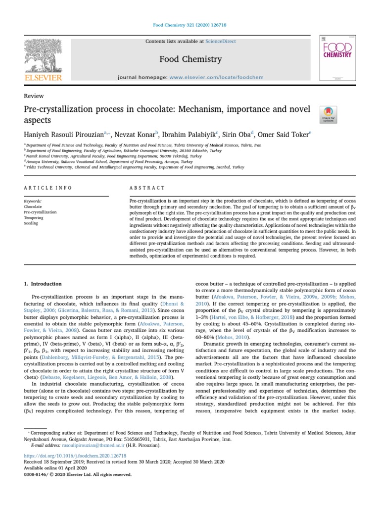 Cristalización de Chocolate | PDF | Crystallization | Nucleation