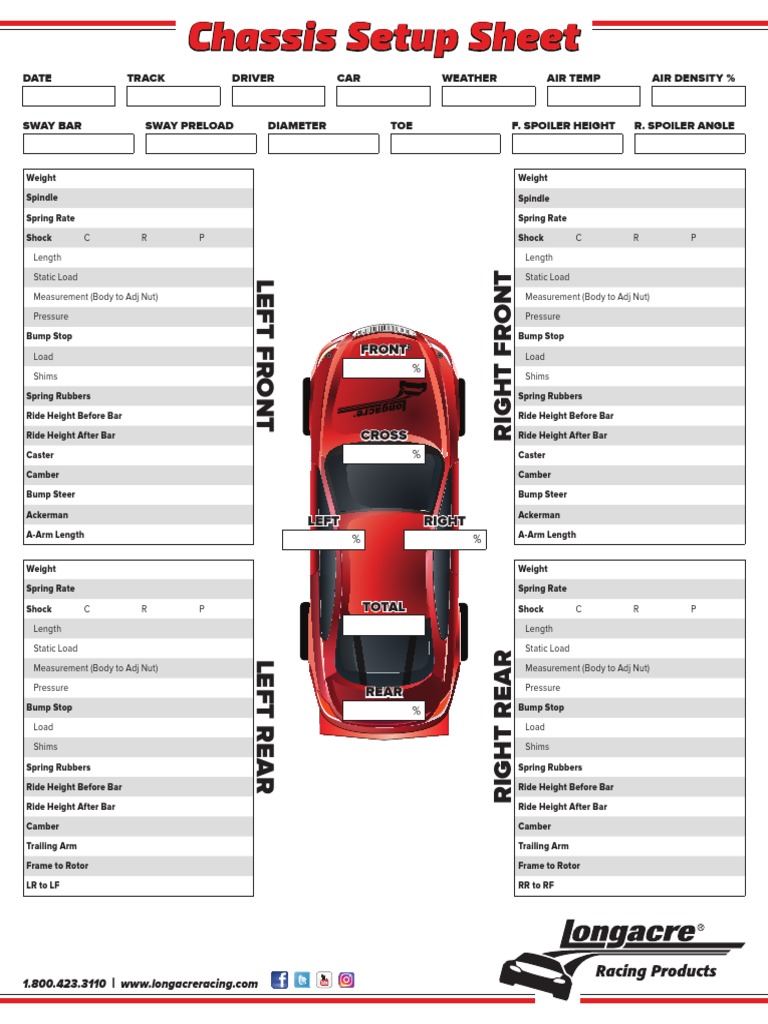 Longacre Chassis Setup Form | PDF | Transport | Vehicles
