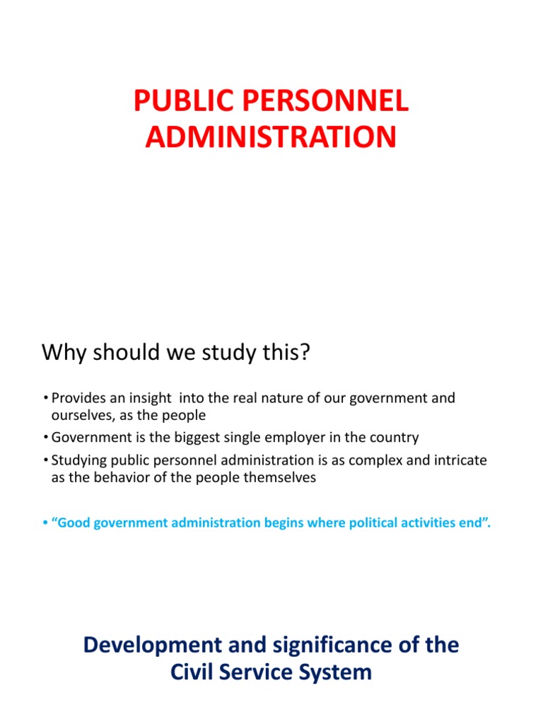 Overview of Public Personnel Administration | PDF | Civil Service ...
