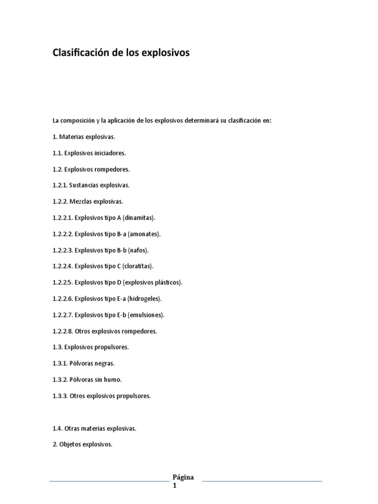 Clasificacion de Explosivos I - Anexo | PDF | Combustión | Ciencias fisicas