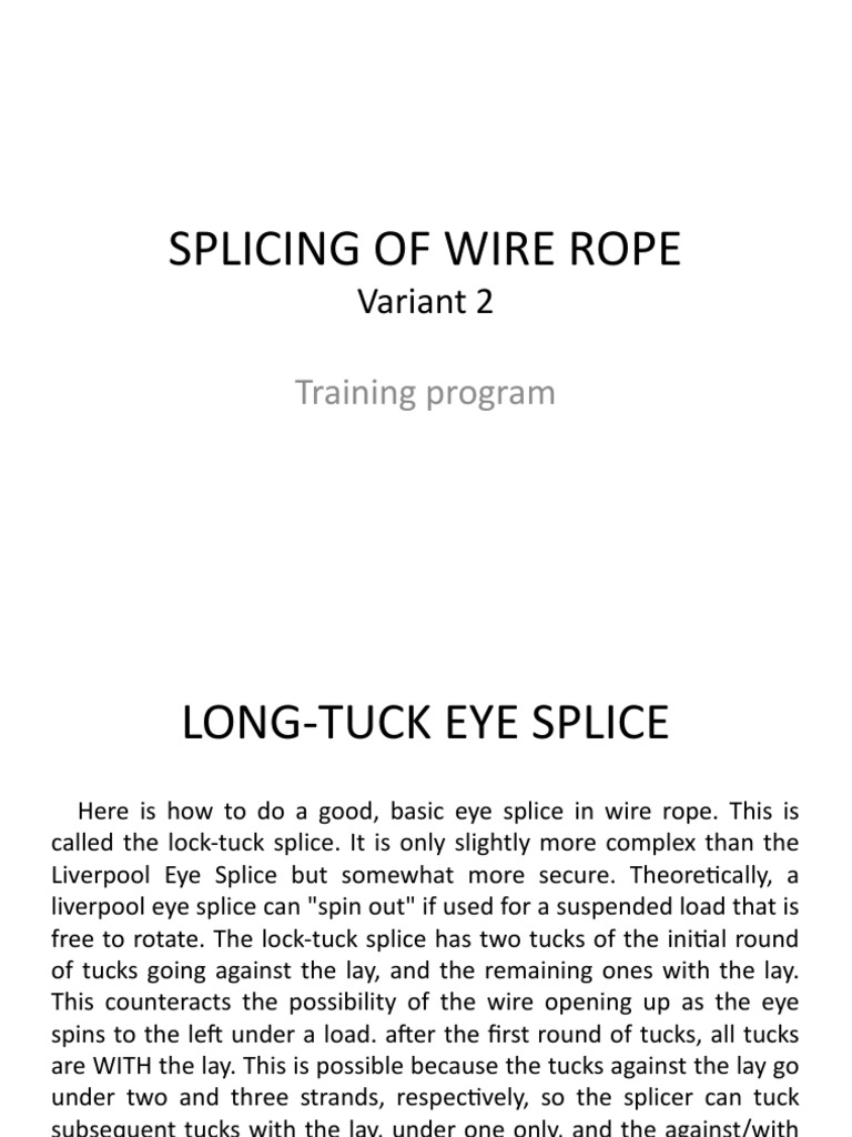Splicing of Wire Rope 2 | PDF | Knot | Wire