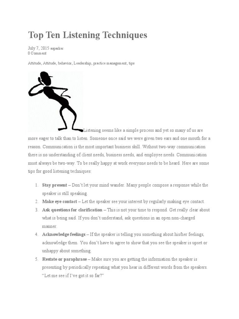 10 Teaching Strategies To Help Students Listen | PDF | Nonverbal ...