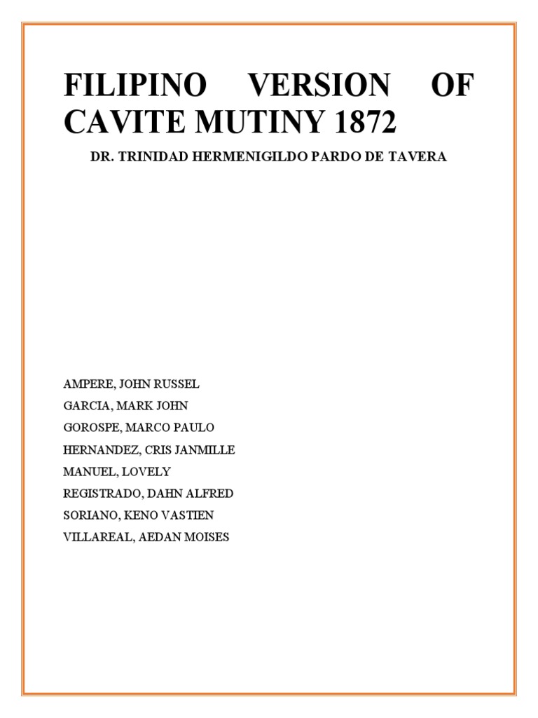 Filipino Perspective on Cavite Mutiny 1872 | PDF | Spanish Colonization ...