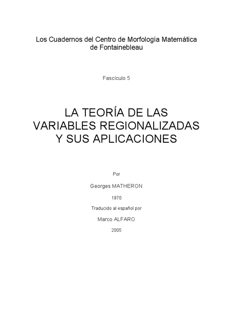 MATHERON Ouvrage 00536 | PDF | Integral | Probabilidad