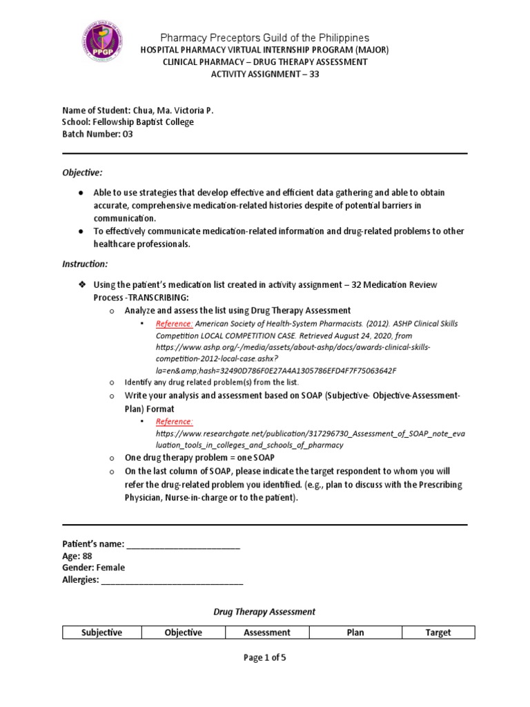Hospital Pharmacy Internship Assessment | PDF | Pharmacy | Health Care
