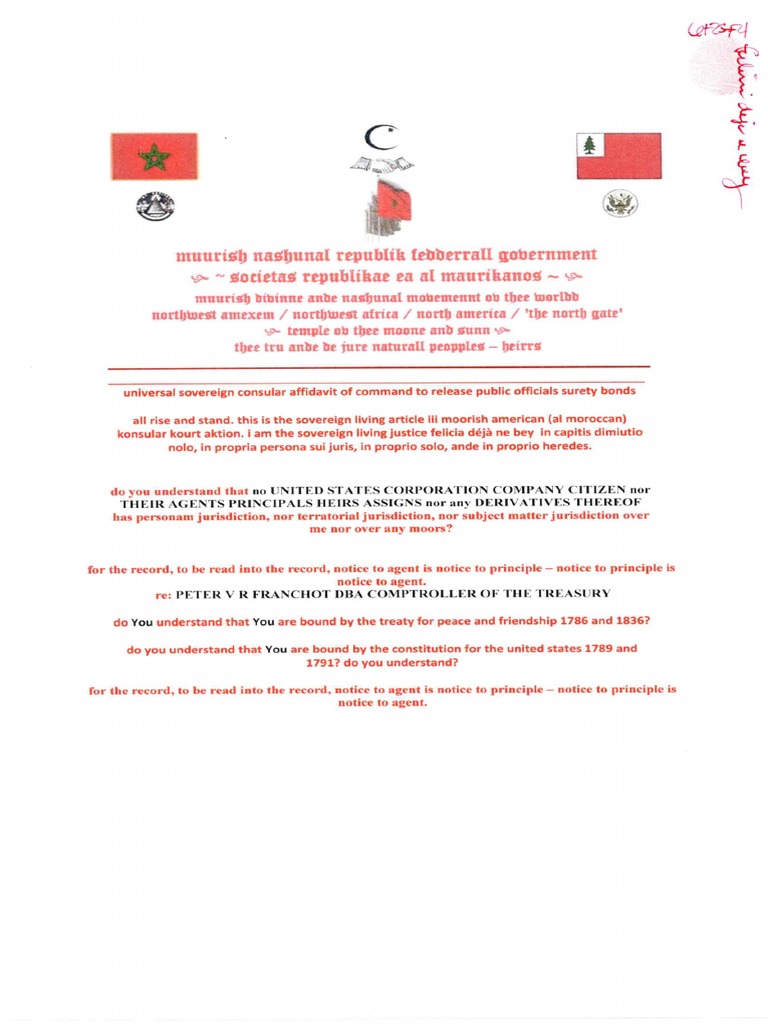 Universal Sovereign Consular Affidavit of Command To Release Public ...