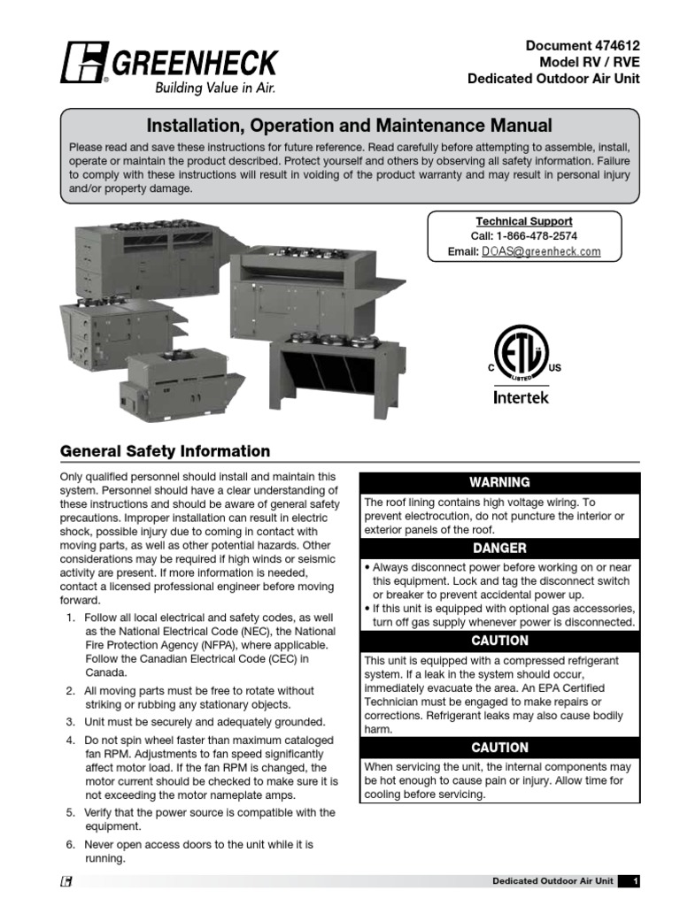 Greenheck 474612rv Rve Iom | PDF | Heat Pump | Furnace