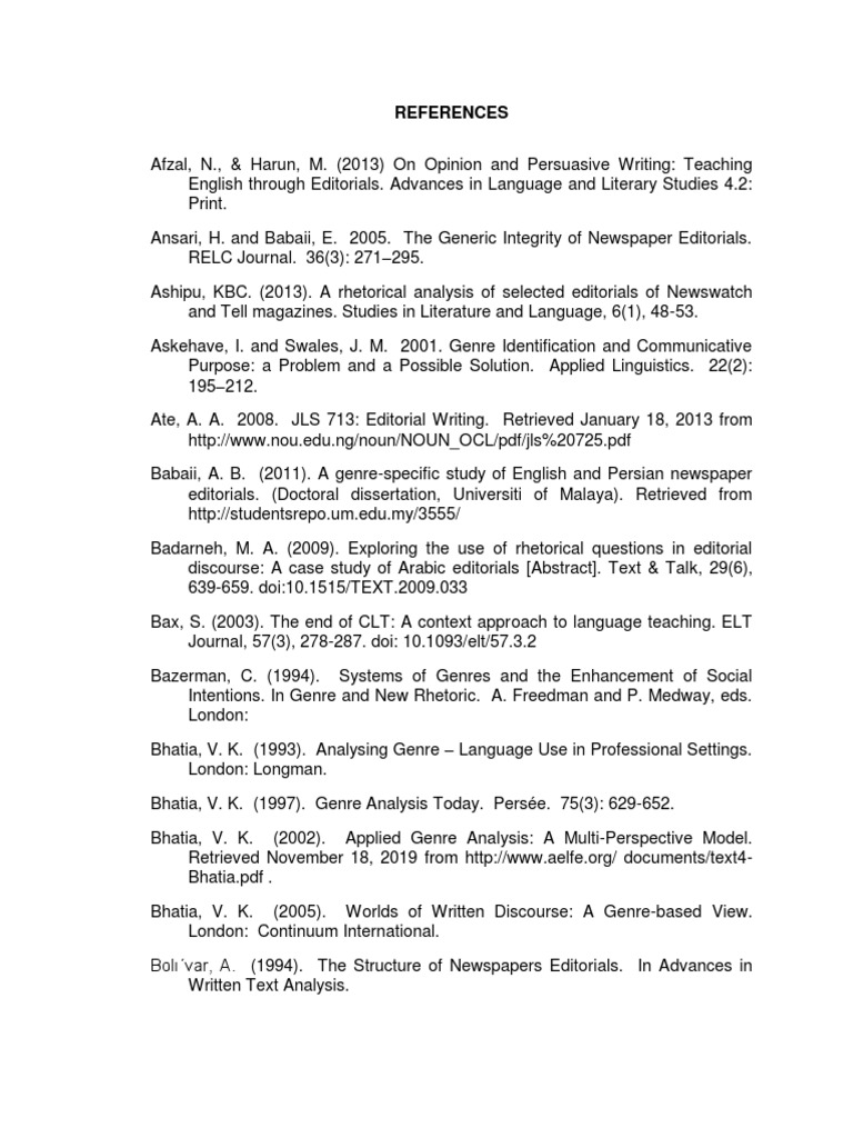 Sample Reference List | PDF | English As A Second Or Foreign Language ...