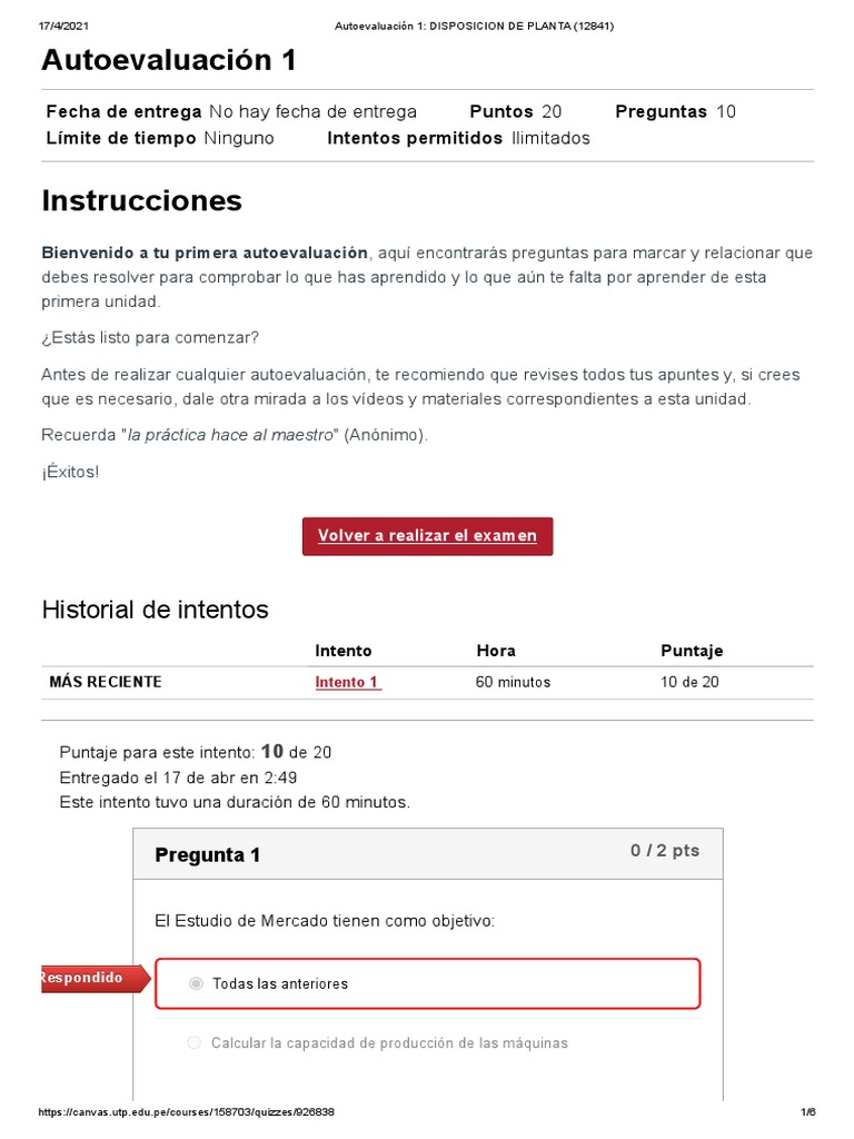 Autoevaluación 1 - DISPOSICION DE PLANTA (12841) | PDF | Business | Naturaleza