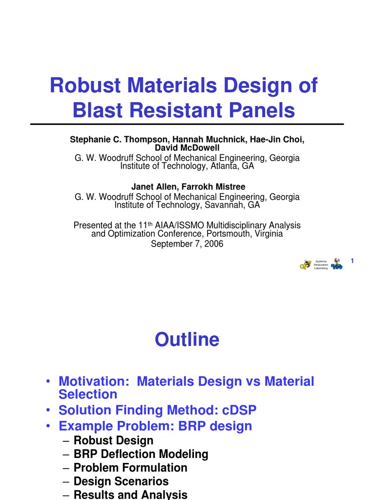 Robust Design of Blast Resistant Panels | PDF | Strength Of Materials ...