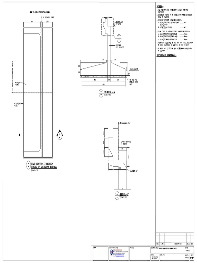 Standard Reinforcement Detail of Abutment | PDF