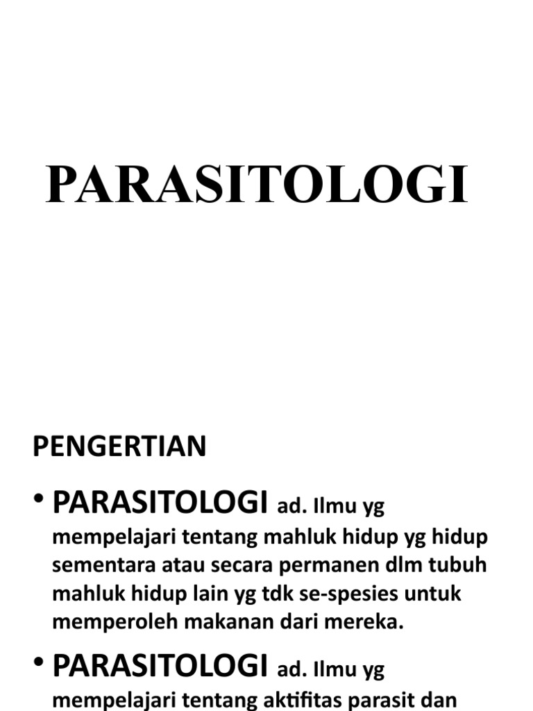 Ilmu Dasar Parasitologi (Mid) | PDF