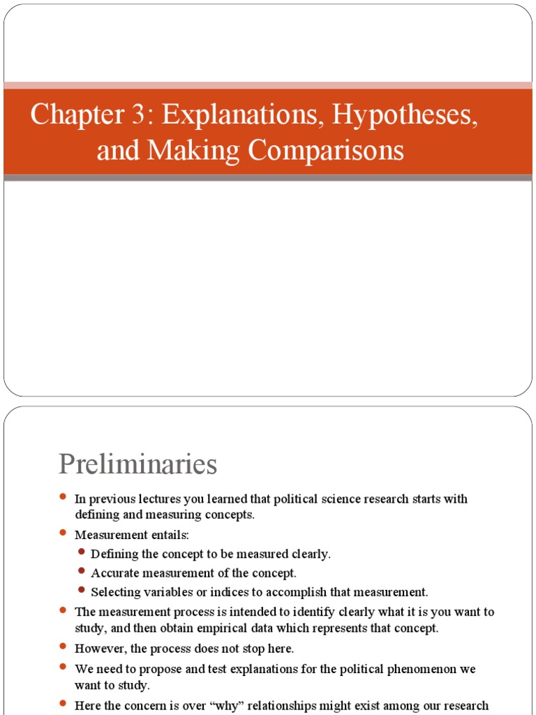 Proposing Explanations, Hypothesis Testing, and Making Comparisons ...