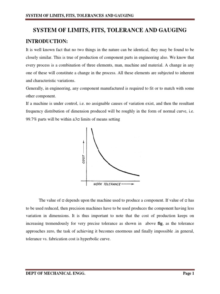 MODULE 2-System of Limits, Fits, Tolerances | PDF | Engineering ...