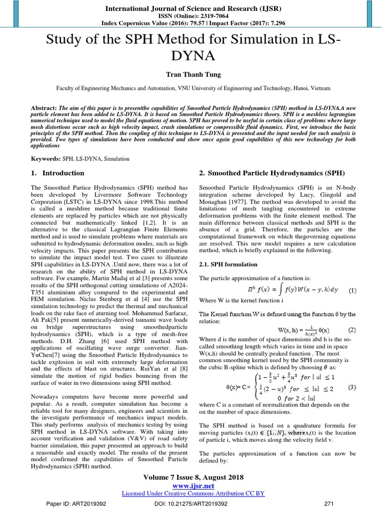Study of The SPH Method For Simulation in LS-Dyna: Tran Thanh Tung | PDF | Finite Element Method ...