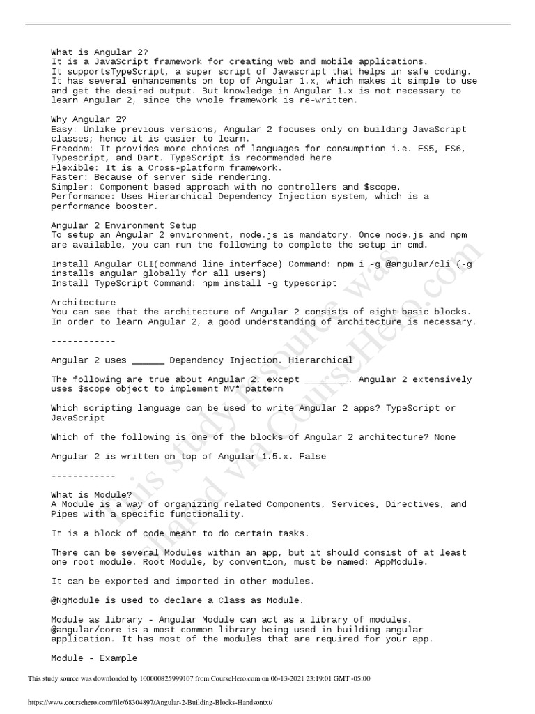Angular 2 Building Blocks Handson | PDF | Java Script | Modular Programming Angular 2 Building Blocks Handson | PDF | Java Script | Modular Programming