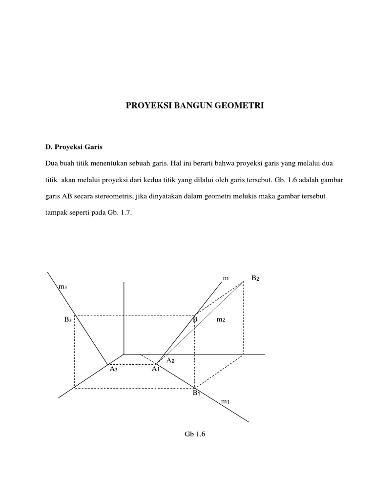 Proyeksi Garis dalam Geometri | PDF | Metode & Bahan Ajar