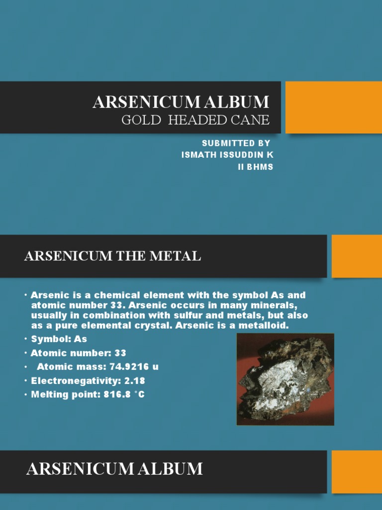 Ars Alb Seminar | PDF | Arsenic | Chemical Substances