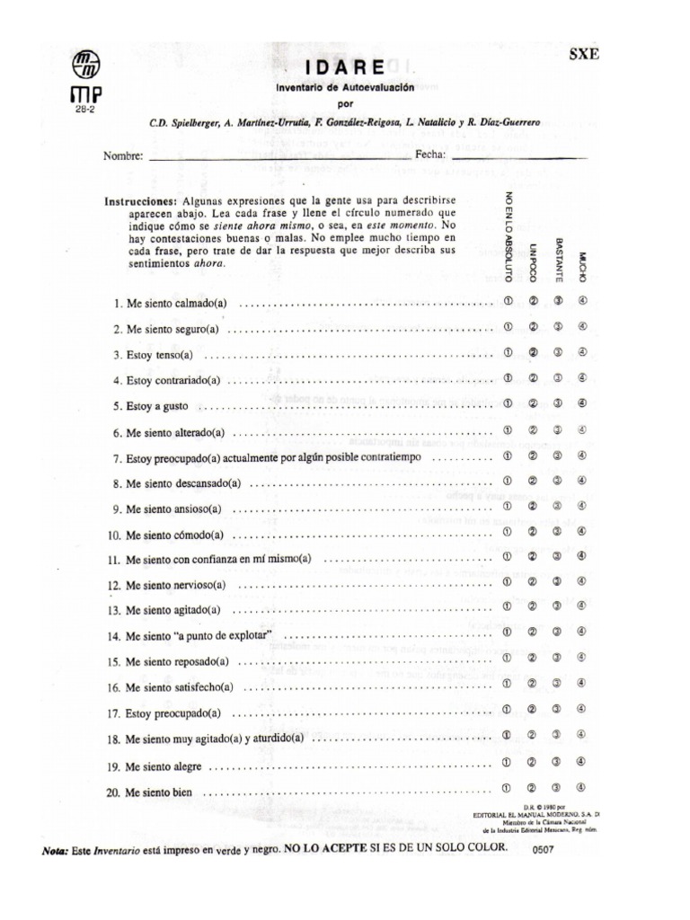 Test Idare Instrumento | PDF
