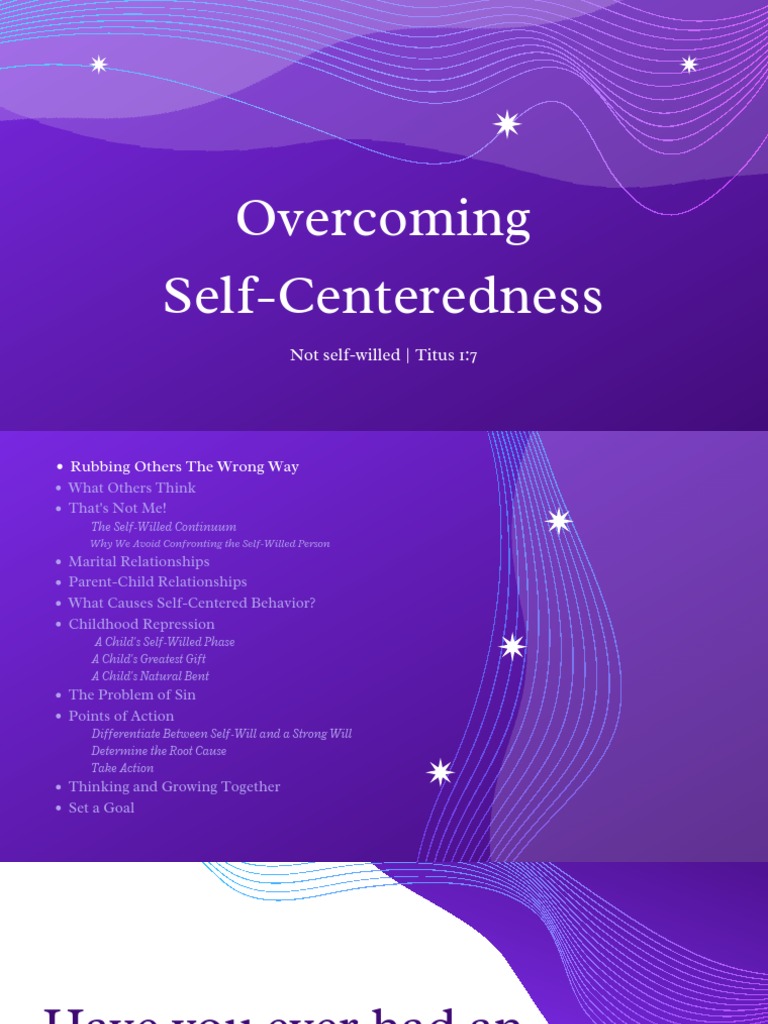 Overcoming Self-Centeredness Guide | PDF | Religious Behaviour And ...