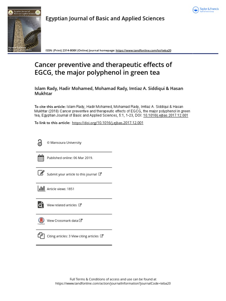 Cancer Preventive and Therapeutic Effects of EGCG The Major Polyphenol ...