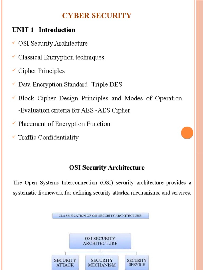Cyber Security: UNIT 1 Introduction | PDF | Cipher | Encryption