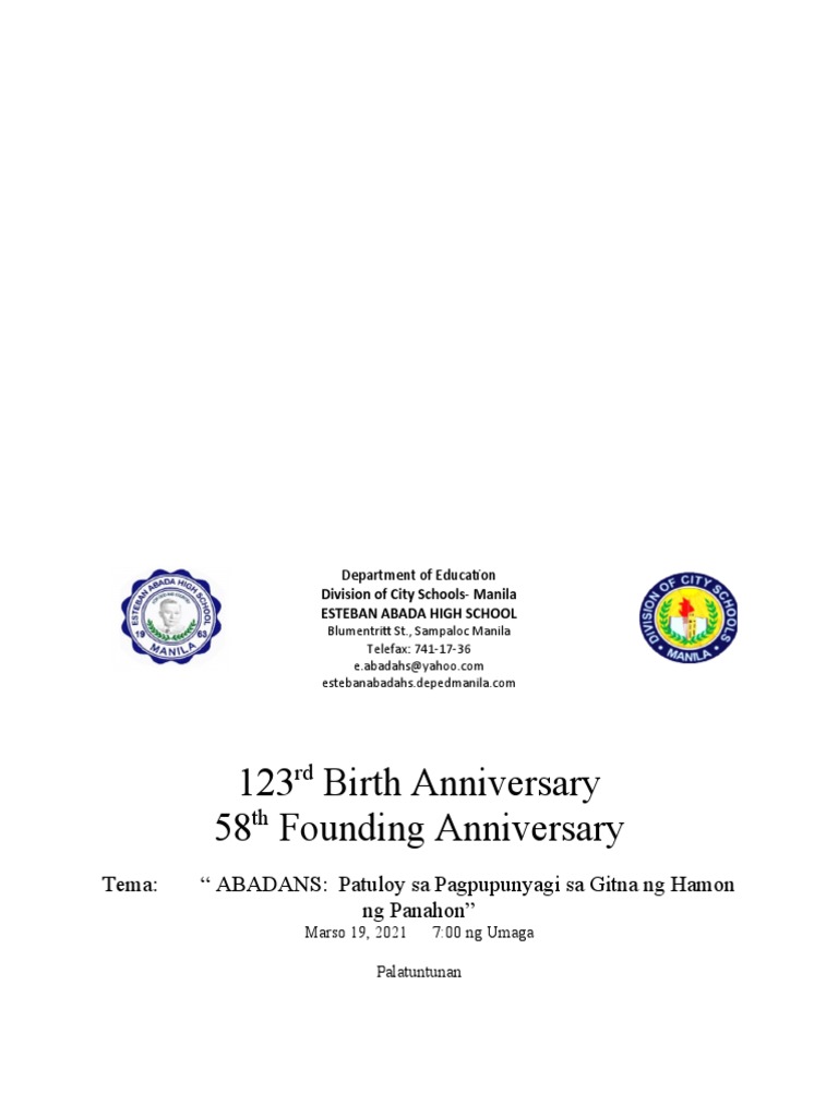 Foundation Day March 19 Pdf