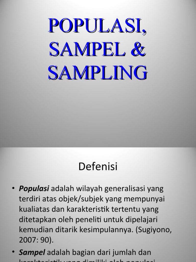 P6 Populasi & Sampel | PDF