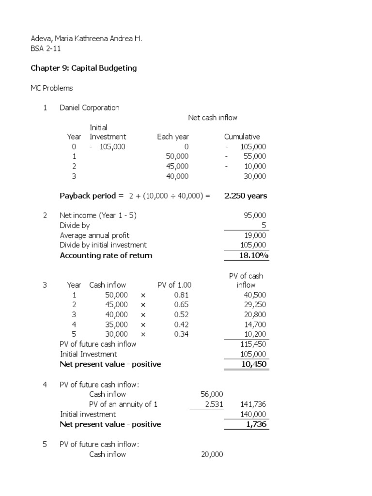 Capital Budgeting Problems and Solutions: Calculating Project Financial ...