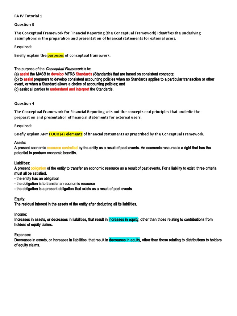 Tutorial 1 FA IV | PDF | Going Concern | Financial Statement