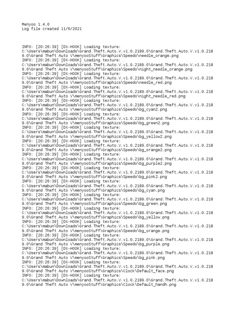 Menyoo Log | PDF | Software | Computing