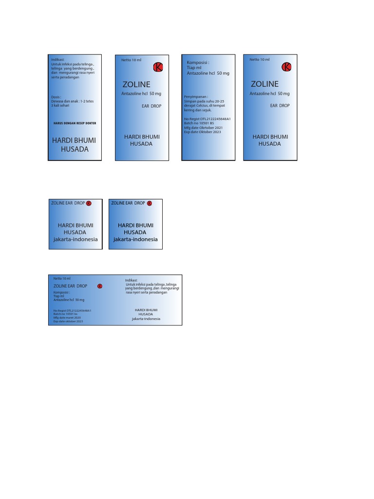 Zoline Ear Drop Informasi Produk | PDF