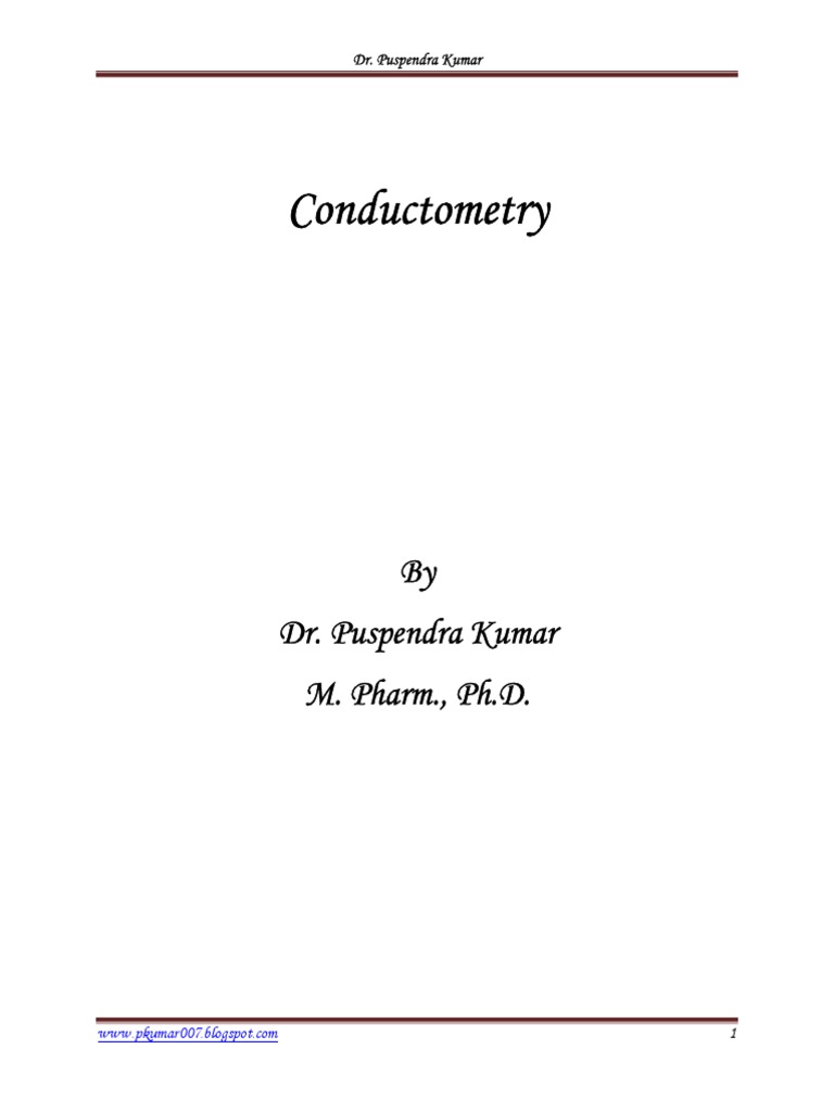 Conductometric Titration Principles and Applications | PDF | Electrical ...