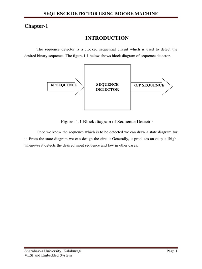Chapter 1 Sequence Detector Using Moore Machine Pdf Electronic