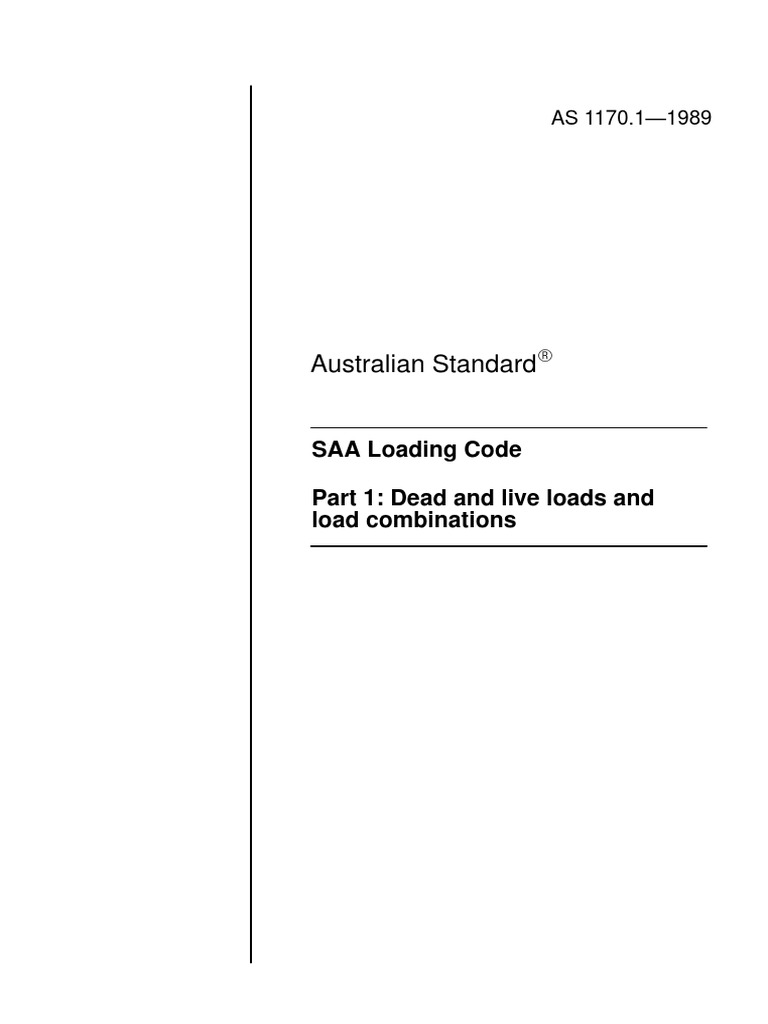 AS1170.1 (1989) SAA - Loading Code - Dead and Live Loads | PDF ...