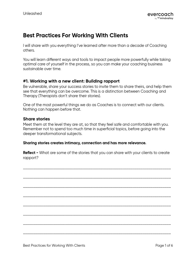 Best Practices For Working With Clients | PDF | Mindfulness | Human Nature