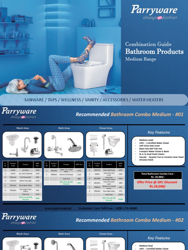 Parryware BR Medium Range Brochure | PDF | Tap (Valve) | Bathroom
