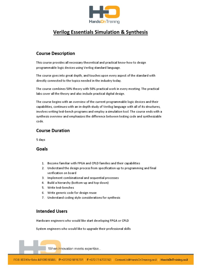 Verilog Essentials: An In-Depth Course on Verilog Design, Simulation ... Verilog Essentials: An In-Depth Course on Verilog Design, Simulation ...