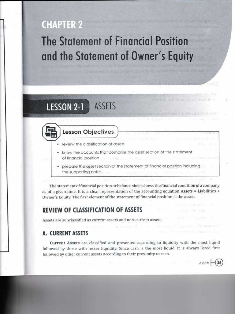 2 CHAPTER Lesson 2 1 Assets | PDF | Balance Sheet | Market Liquidity