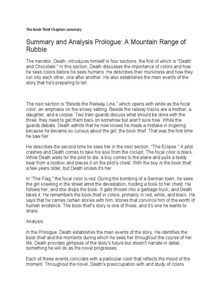 The Book Thief Chapters Summary | PDF | Nazi Germany | Nazi Party