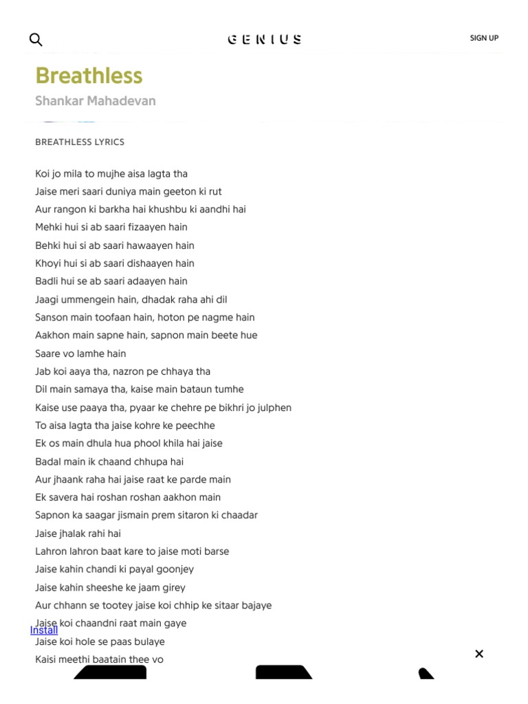 Breathless Lyrics - Genius Lyrics | PDF | Business