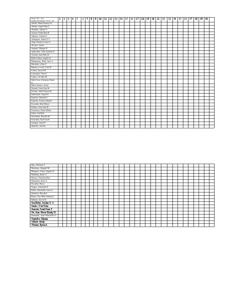 Track: TVL - H.E Grade and Section: Gr12 - G1 | PDF